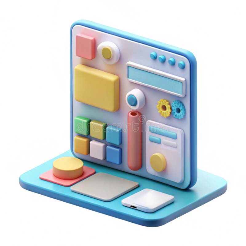 UI UX design 3D stock illustration. Illustration of interaction - 357298114