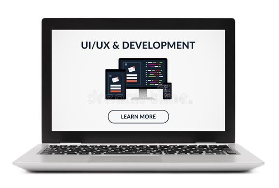 UI/UX Design and Development Concept on Laptop Screen Isolated Stock ...