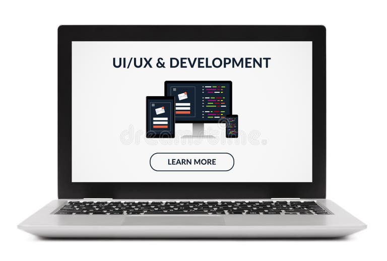 UI/UX Design and Development Concept on Laptop Screen Isolated Stock ...