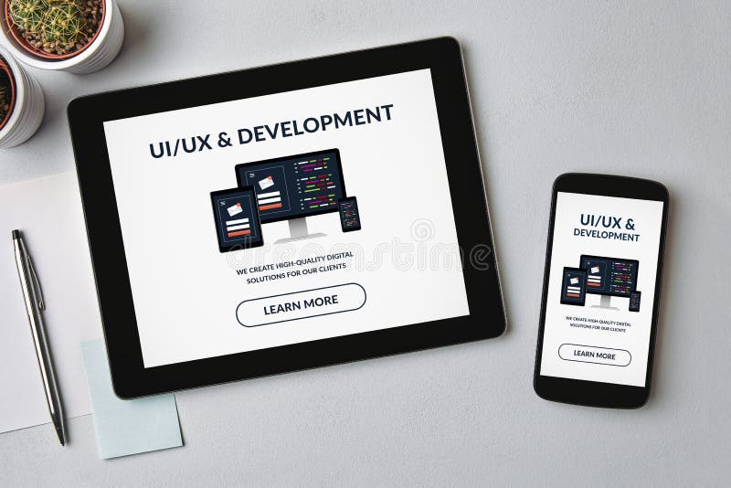 UI/UX Design and Development Concept on Tablet Screen Stock Photo ... UI/UX Design and Development Concept on Tablet Screen Stock Photo ...