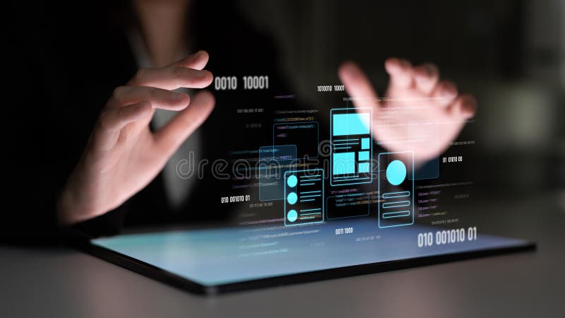 UI UX Design Mockup with Programming and Code Interface Latch Stock Illustration - Illustration ...