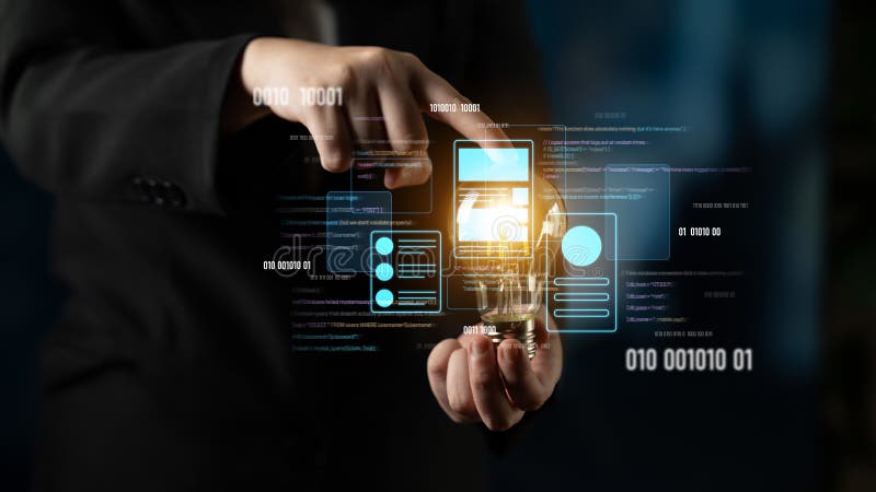 UI UX Design Mockup with Programming and Code Interface Latch Stock Photo - Image of blueprint ...