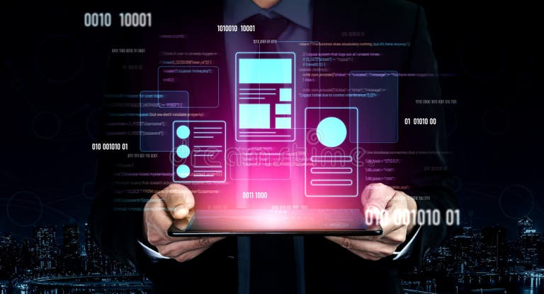UI UX Design Mockup with Programming and Code Interface Vouch Stock ...