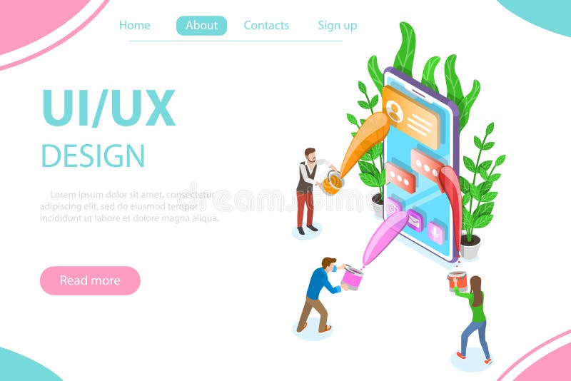 UI and UX Design Process Isometric Flat Vector. Stock Vector ...