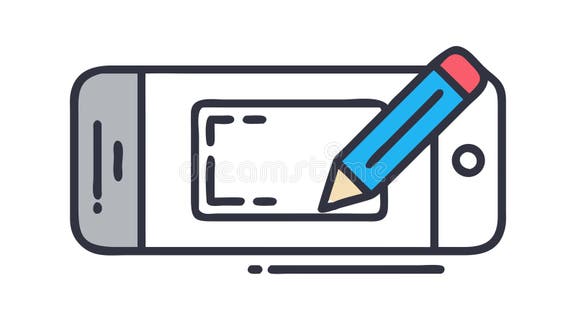 UIUX Design Smartphone and Pencil Interface, Vector Design Generative AI Stock Vector ...