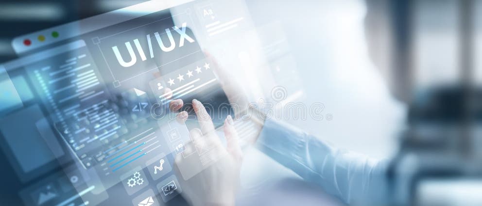UI UX Design and User Interface Development Displayed on a Virtual Workspace Stock Photo - Image ...