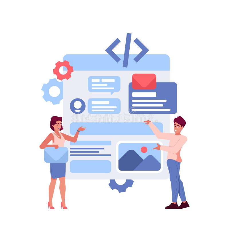 Ui Ux Designer Characters Working On Website Or Application Wireframe Create Design And