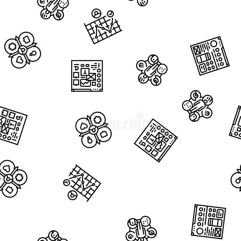 Ui Ux Develop Content Research Seamless Pattern Vector Stock Vector ...