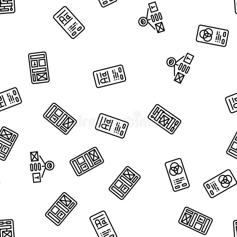 Ui Ux Develop Content Research Seamless Pattern Vector Stock ...