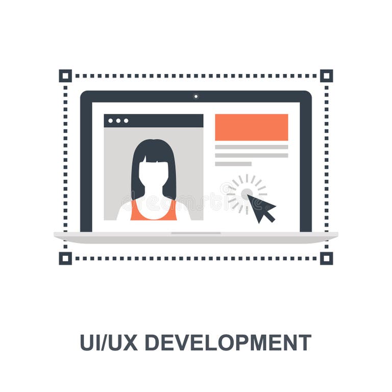 UI UX Development Flat Icon Design Concept Stock Vector - Illustration ...