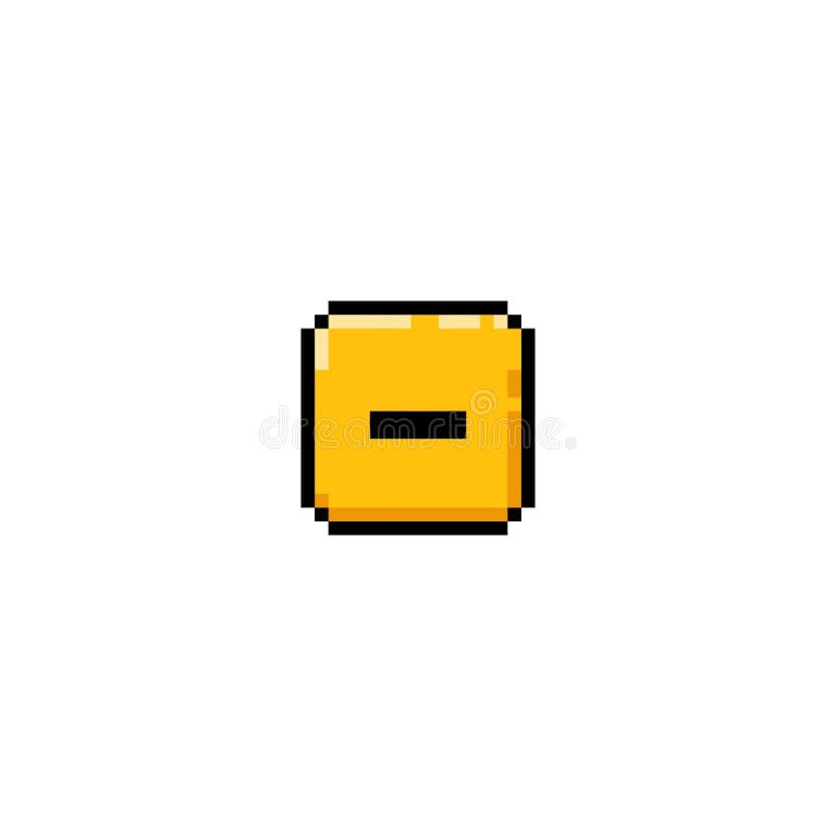 UI UX Game User Software Interface Pixel Art Vector Icon, Yellow Square ...