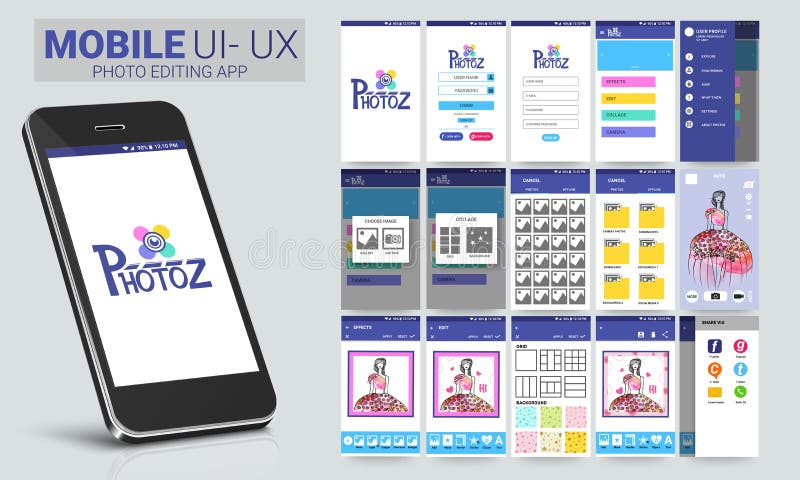 Fitness Tracker Mobile App UI, UX and GUI Template. Stock Illustration ...