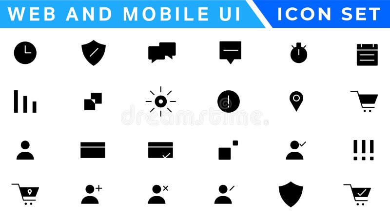 UI UX Icon Mega Set, User Interface Iconset Collection Stock Vector - Illustration of ...