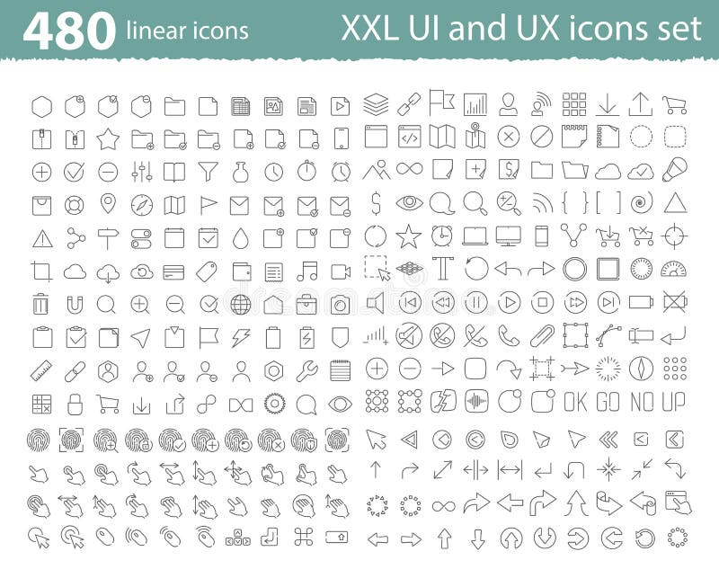 UI UX Code Production Icons Stock Vector - Illustration of operation ...