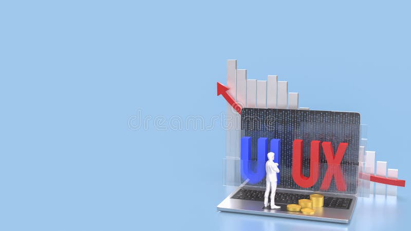 The UI and UX on Notebook for Website or Application Concept 3d ...