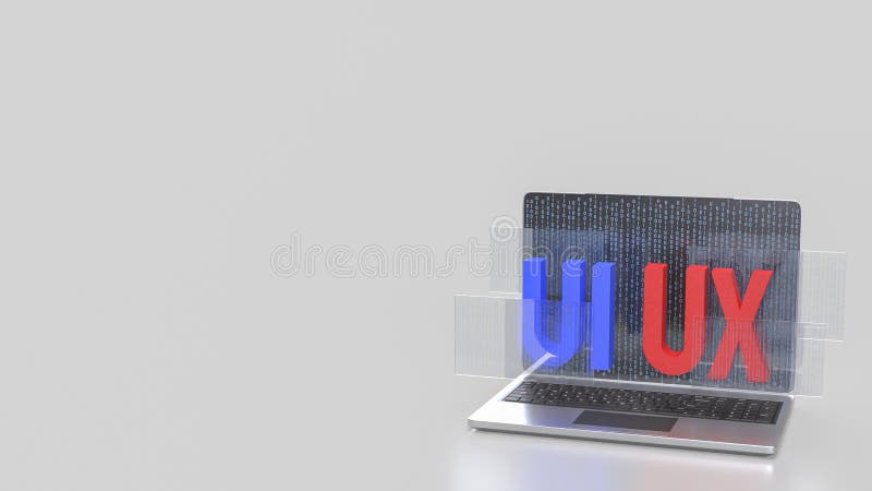 The UI and UX on Notebook for Website or Application Concept 3d ...
