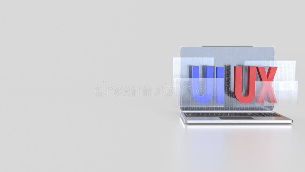 The UI and UX on Notebook for Website or Application Concept 3d ...