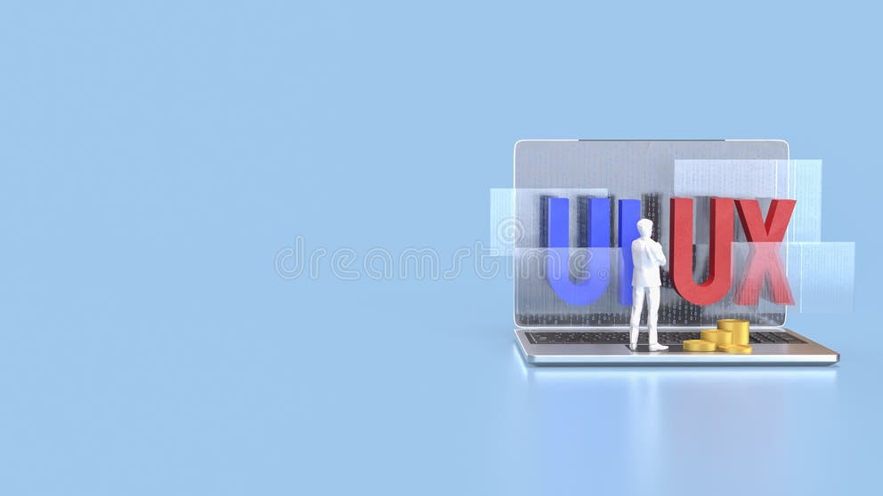 The UI and UX on Notebook for Website or Application Concept 3d ...