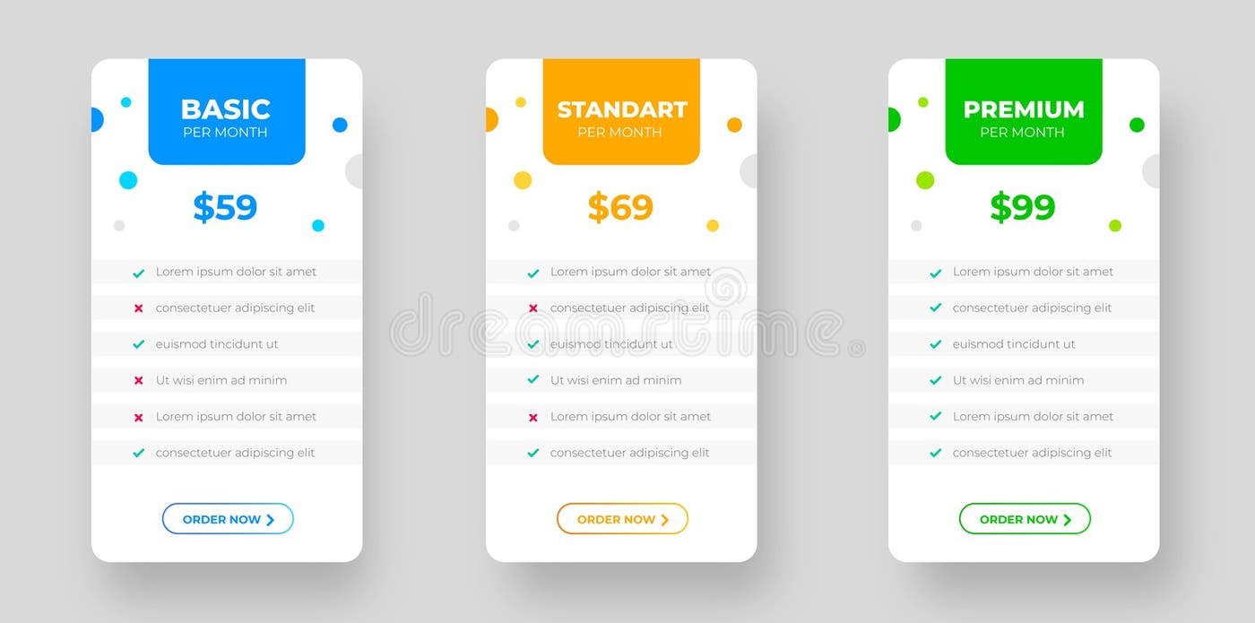 Ui Ux Pricing Design Tables Stock Illustrations – 24 Ui Ux Pricing Design Tables Stock ...