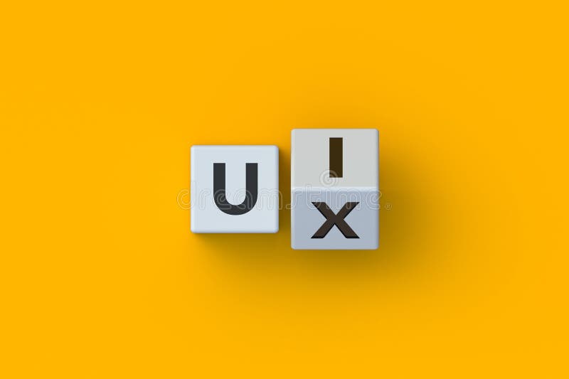 Ui, Ux Words on Cubes. Software Technology Concept Stock Illustration ...
