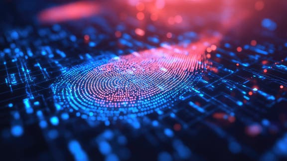 Ui Wireframe Style Streaming Fingerprint Stock Illustration ...