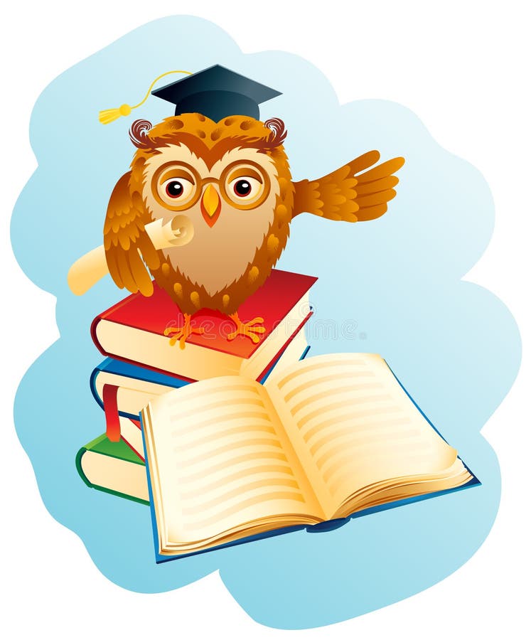 Uil vector illustratie. Illustration of hoed, vector, universiteit ...