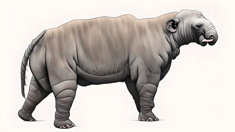 Uintatherium Dinosaur, Generative AI Illustration Stock Illustration ...