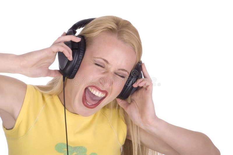 Uit Het Zingen Van Zeer Luid Stock Foto - Image of hoorzitting, blond ...