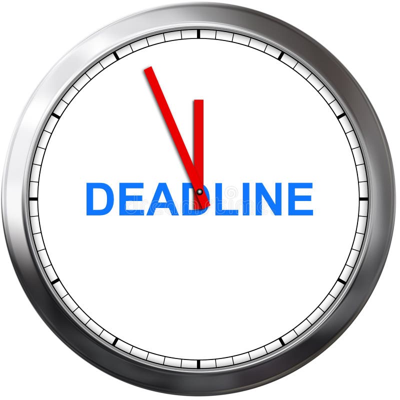 Uiterste termijn stock illustratie. Illustration of notulen - 36355685