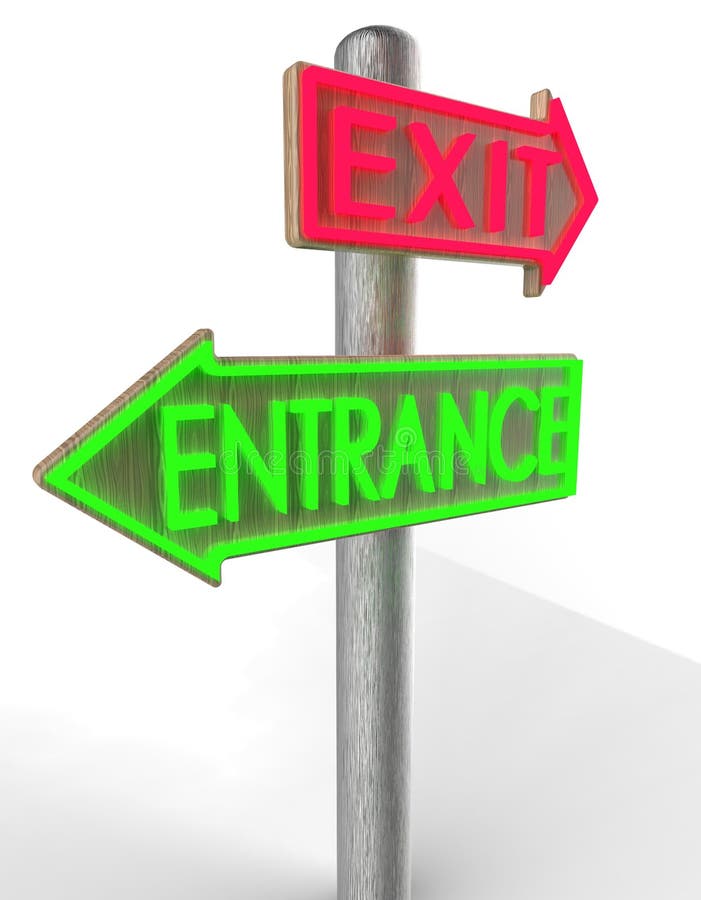 Uitgang en Ingang stock illustratie. Illustration of pictogram - 39472684