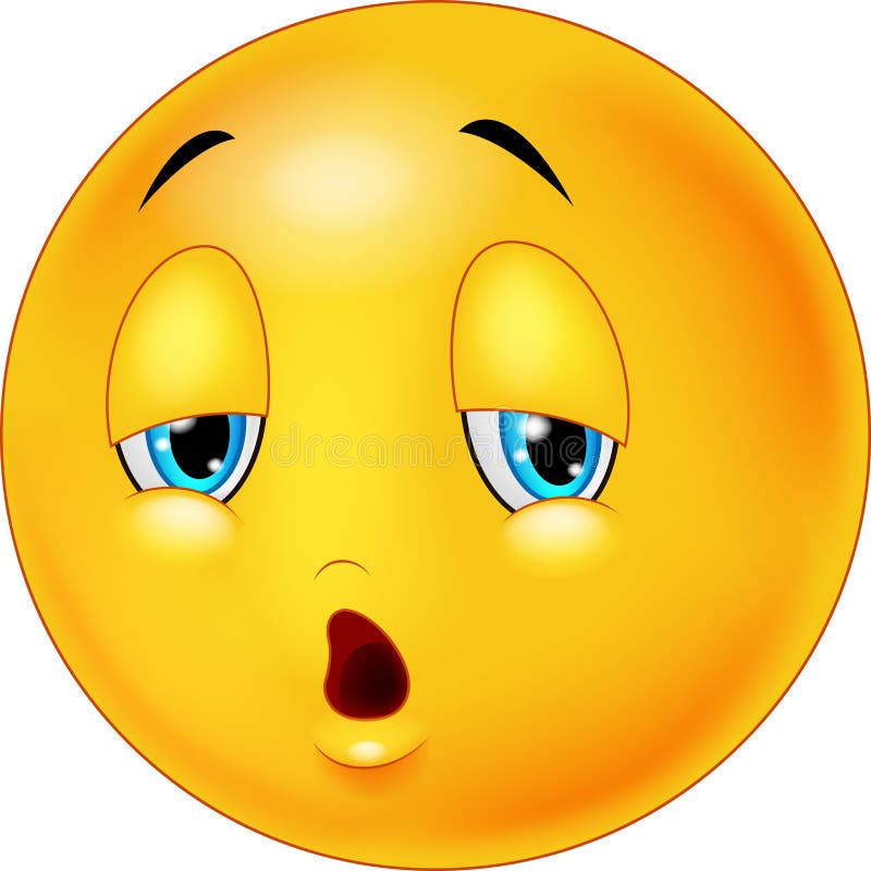 Uitgeput En Vermoeid Emoticon Op Achtergrond Vector Illustratie ...