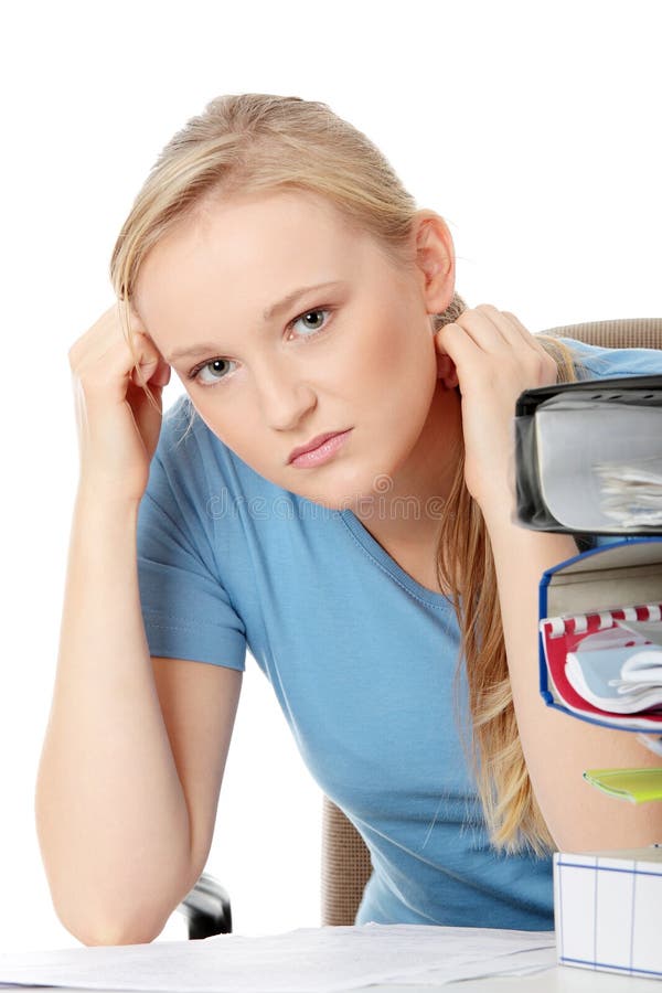 Uitgeput wijfje stock afbeelding. Image of bankwezen - 17390195