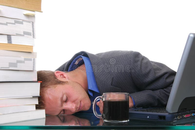 Uitputting stock afbeelding. Image of koffie, laptop, examens - 871417