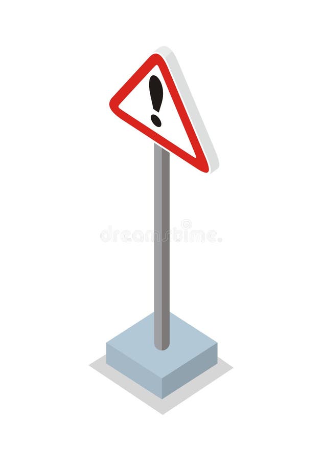 Uitroep Mark Road Sign Vector Illustration Vector Illustratie ...