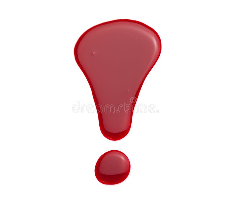 Uitroepteken in Rode Spijkerlak Stock Afbeelding - Image of vorm, teken ...