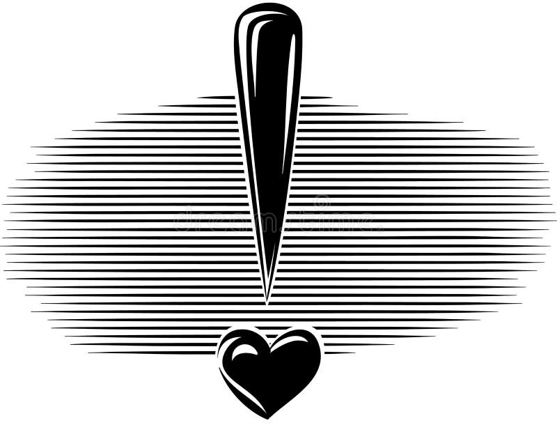 Uitroepteken van hart stock illustratie. Illustration of teken - 88486679