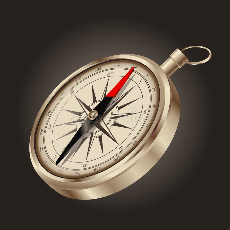 Uitstekend Gouden Kompas - Vector Vector Illustratie - Illustration of ...