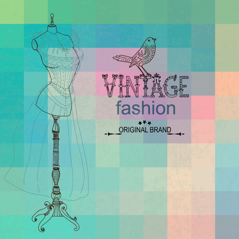 Uitstekende Kaart Met Retro Model Stock Illustratie - Illustration of ...