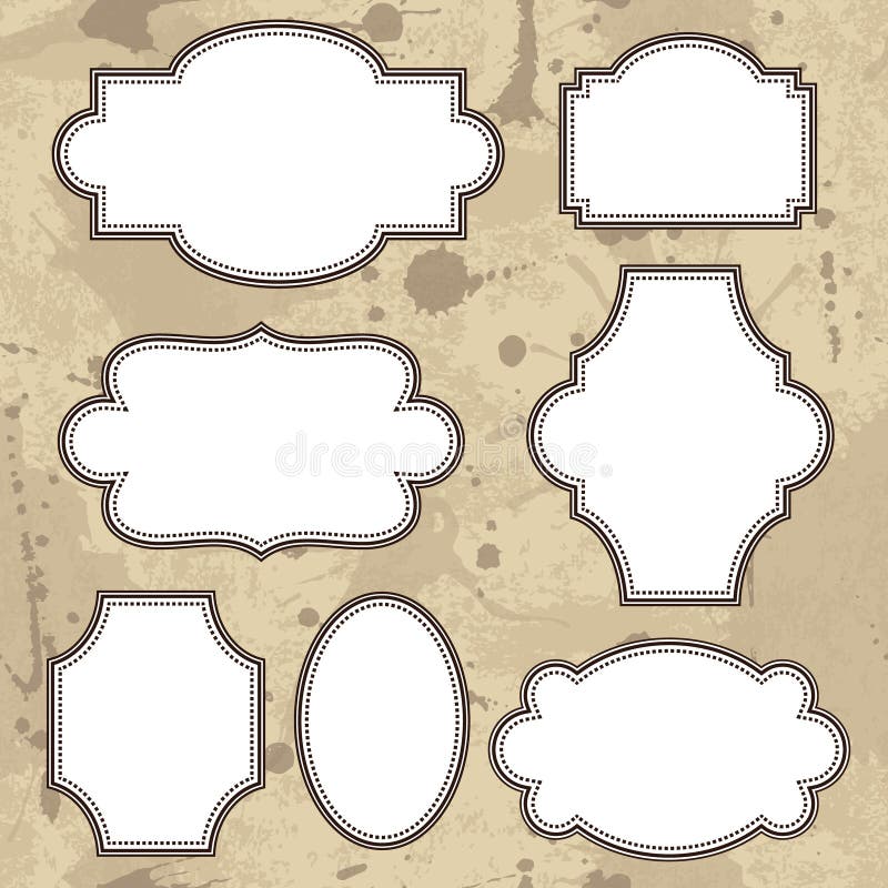 Uitstekende Ronde Geplaatste Kaders Vector Illustratie Vector ...