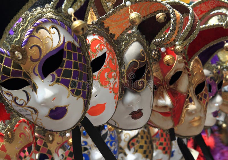 Uitstekende Venetiaanse Carnaval-maskers Stock Afbeelding - Image of ...