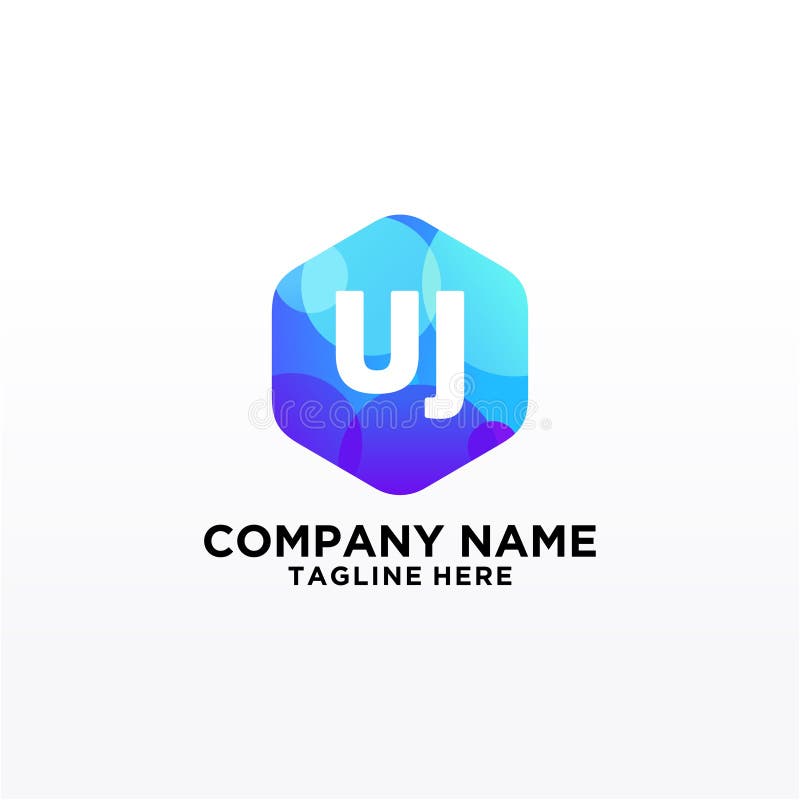 UJ Initial Logo with Colorful Circle Template Vector Stock Vector ...