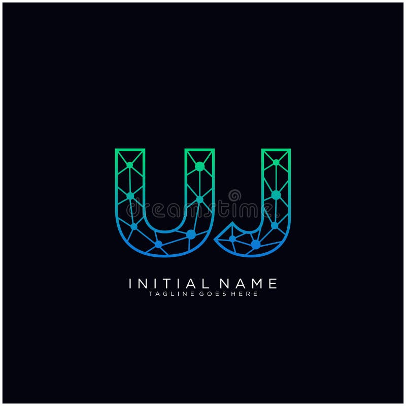 UJ Letter Logo Icon Design Template Elements Stock Vector ...