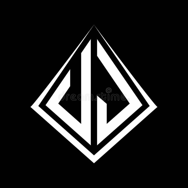 UJ Logo Letters Monogram with Prisma Shape Design Template Stock Vector ...