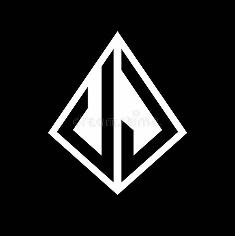 UJ Logo Letters Monogram with Prisma Shape Design Template Stock Vector ...