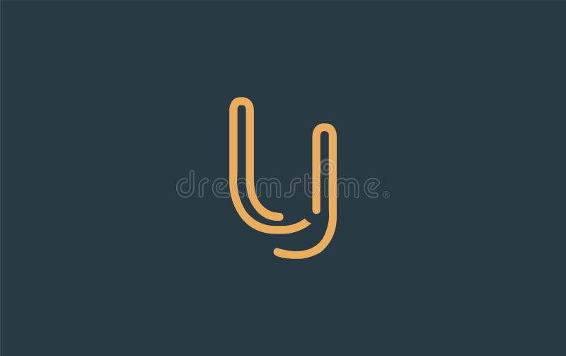 UJ Minimalistic Line Art Logo Design with Abstract Lettering Stock ...