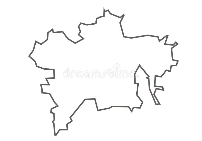 Ujjain District of Madhya Pradesh Outline Map on a White Background ...