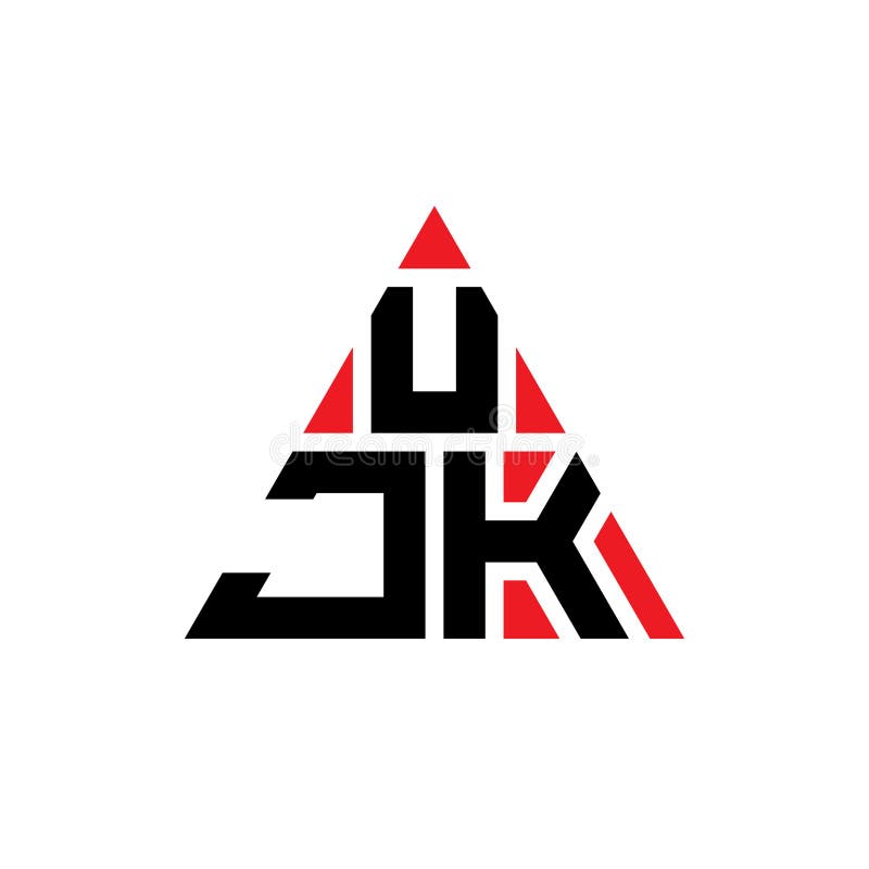 UJK Triangle Letter Logo Design with Triangle Shape. UJK Triangle Logo ...