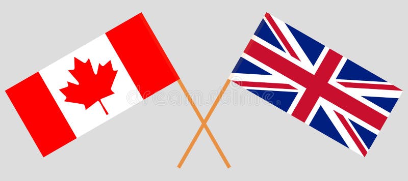 The UK and Canada. British and Canadian Flags Stock Vector ...