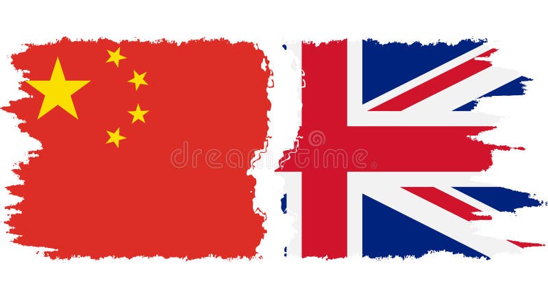 UK and China Grunge Flags Connection Vector Stock Vector - Illustration ...