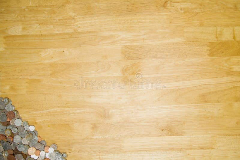 Coins on tabletop stock photo. Image of varied, great - 183436566